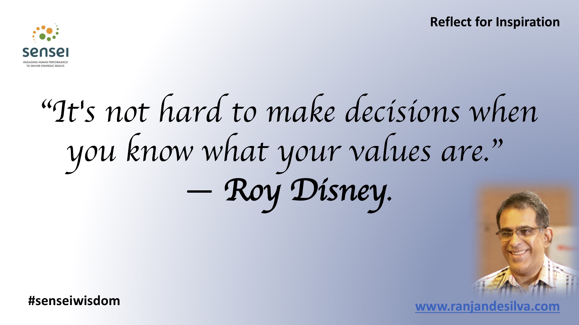 Finding Values to Live Life – Ranjan De Silva